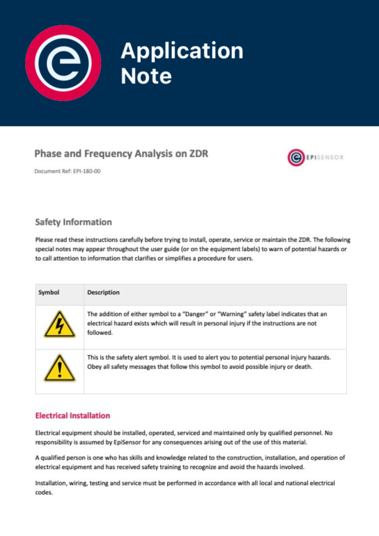 Phase and Frequency Analysis on ZDR Application Note - EpiSensor.com