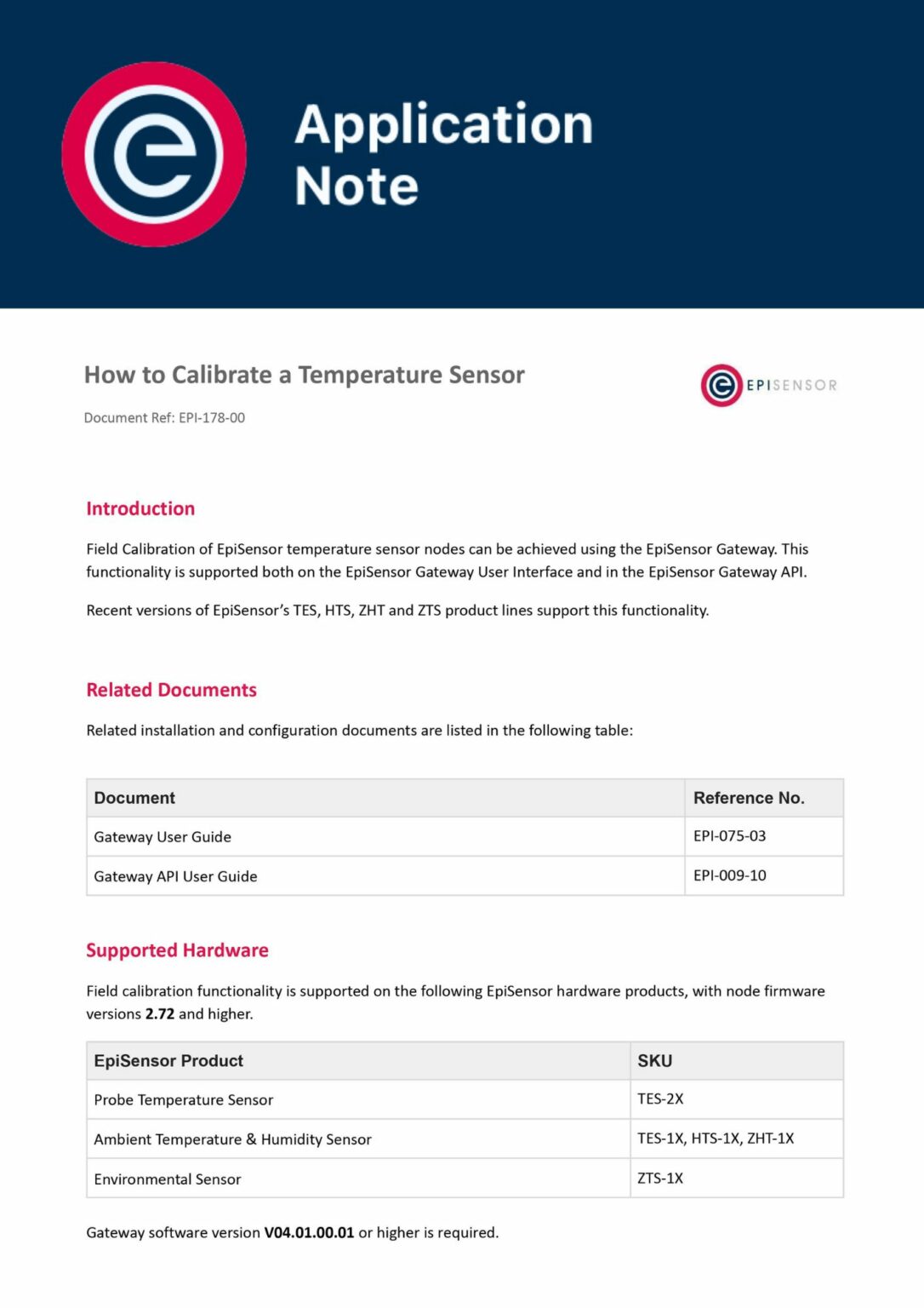 How To Calibrate a Temperature Sensor Application Note - EpiSensor.com